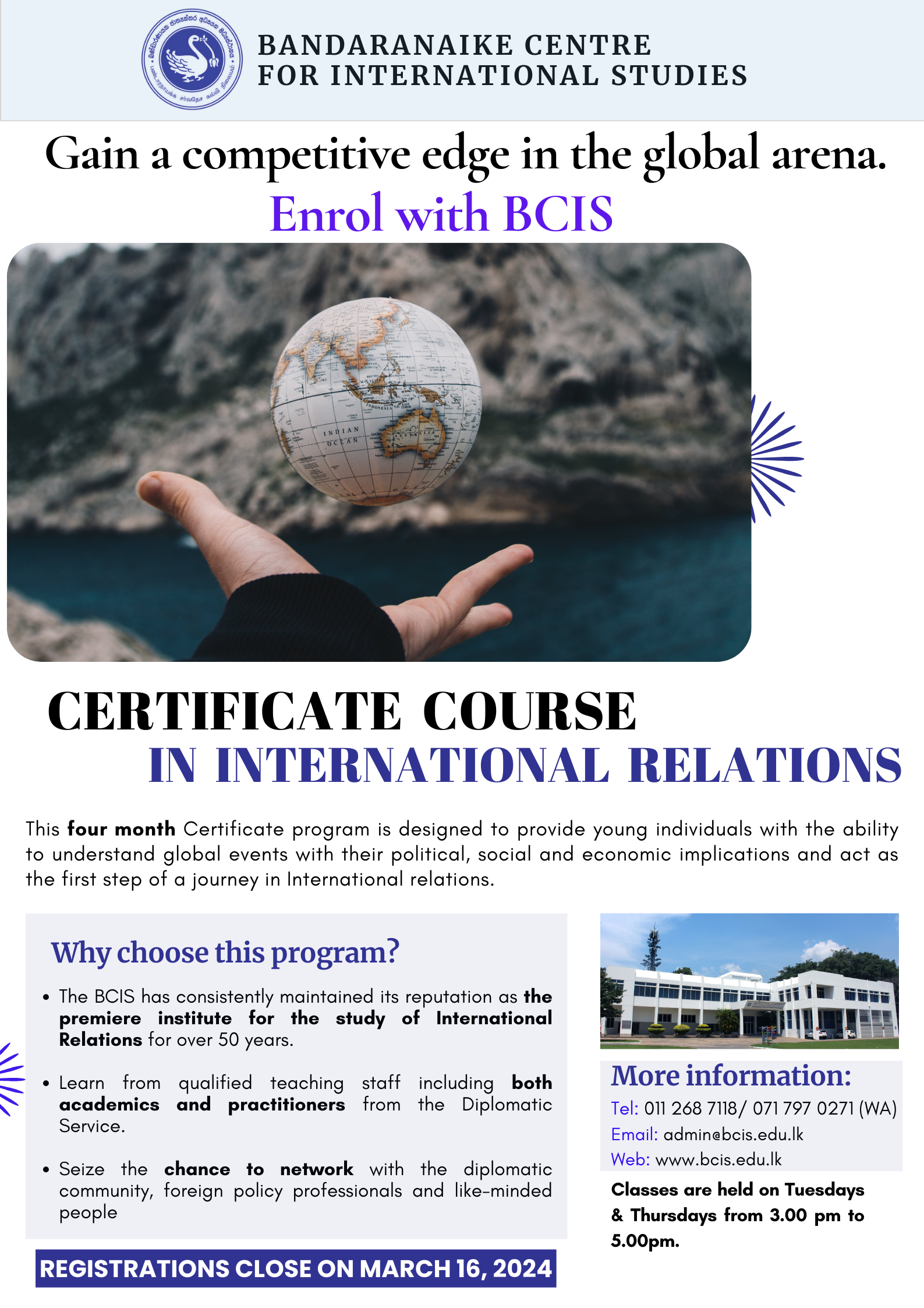 Certificate Course in International Relations – BCIS